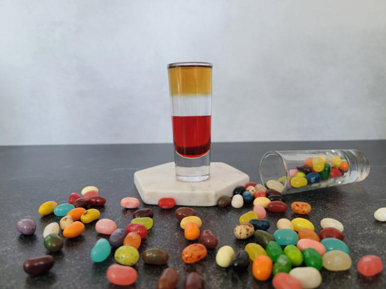 Easy layered Jelly Bean Shot recipe