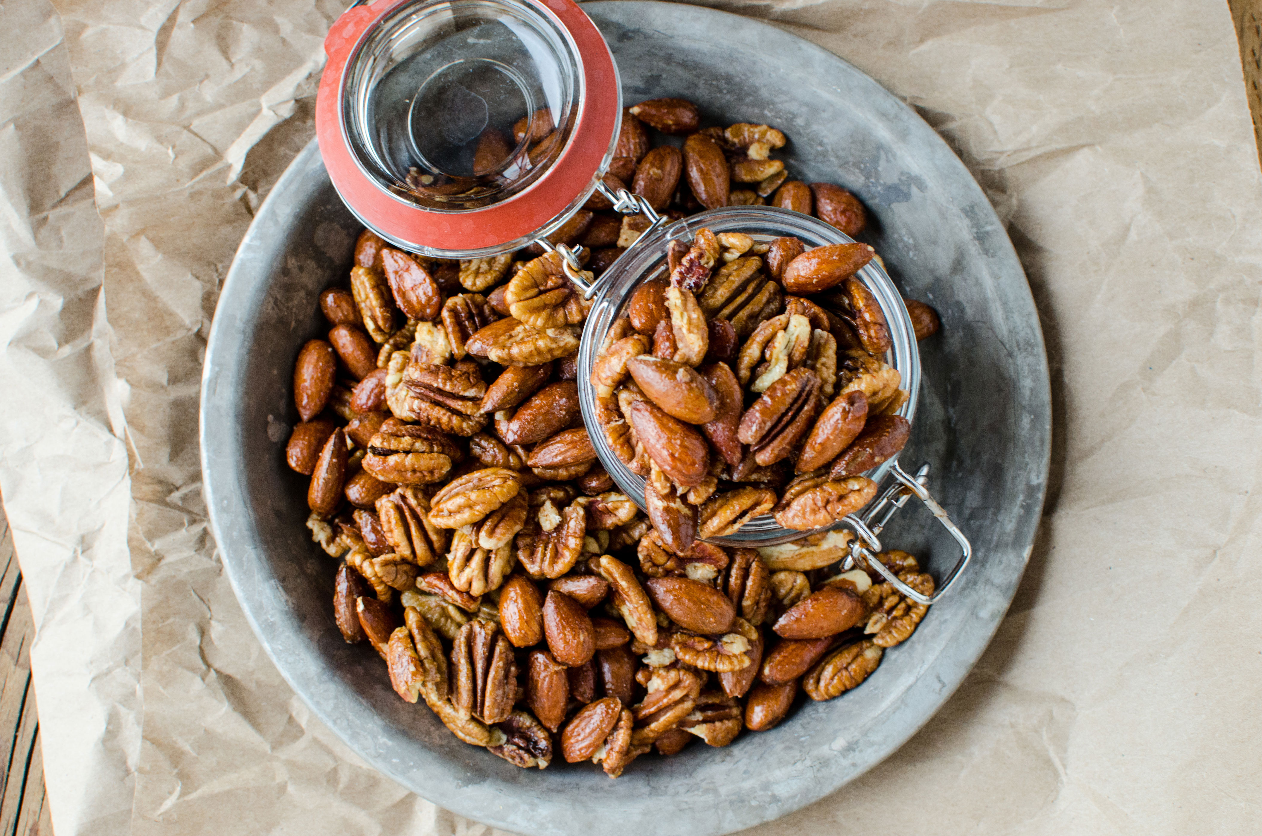 Easy Crockpot Sweet and Spicy Nuts!