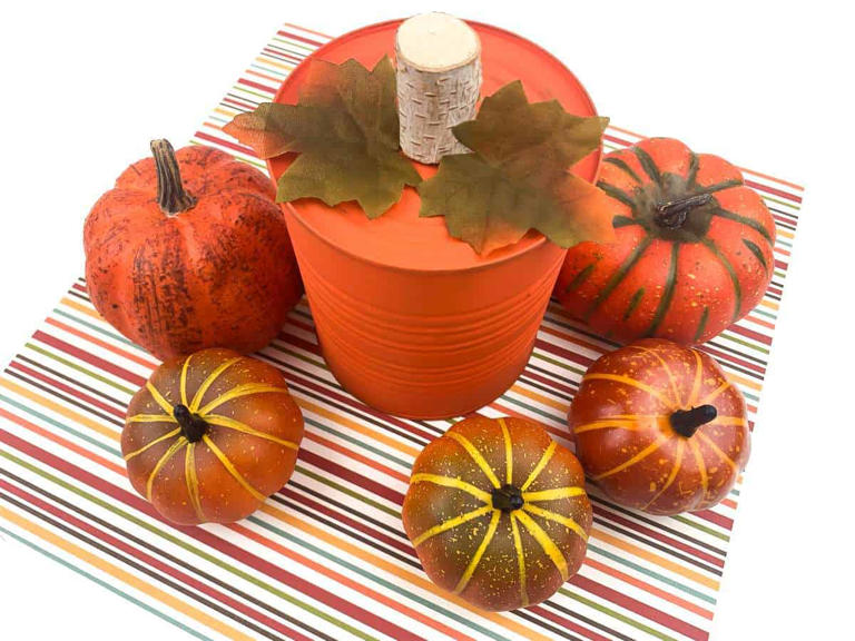 Farmhouse Style Tin Can Pumpkin Craft