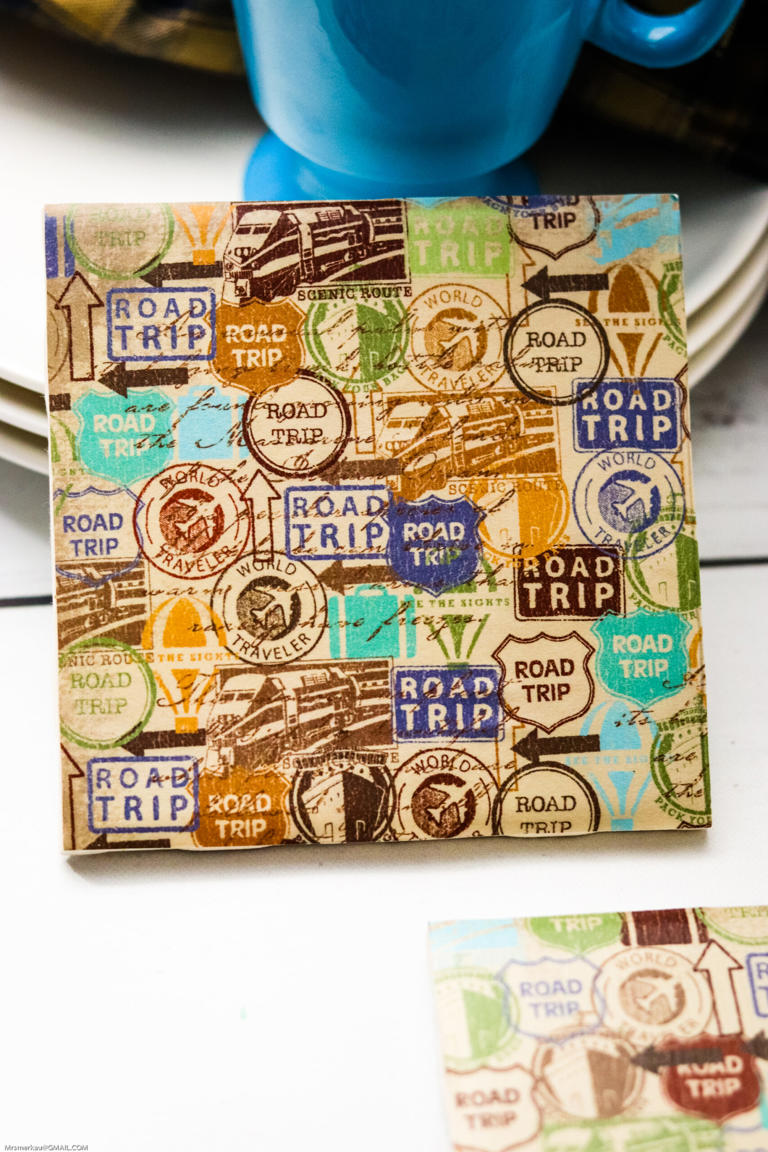 Easy DIY Gift: Decoupage Tile Coasters