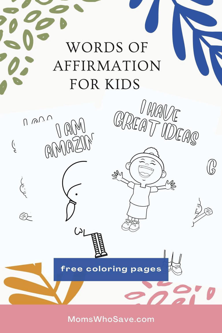 Free Words of Affirmation for Kids Coloring Pages