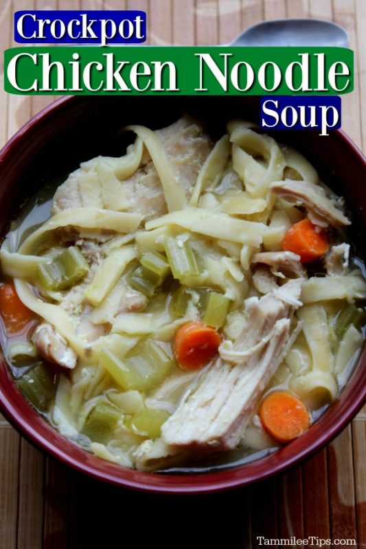 Crockpot chicken noodle soup is pure comfort in a bowl
