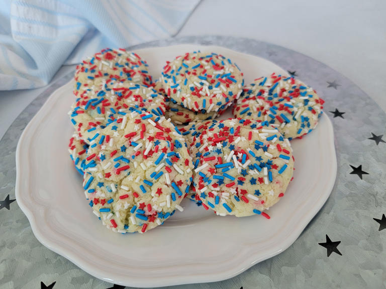 Red White Blue Cake Mix Cookies