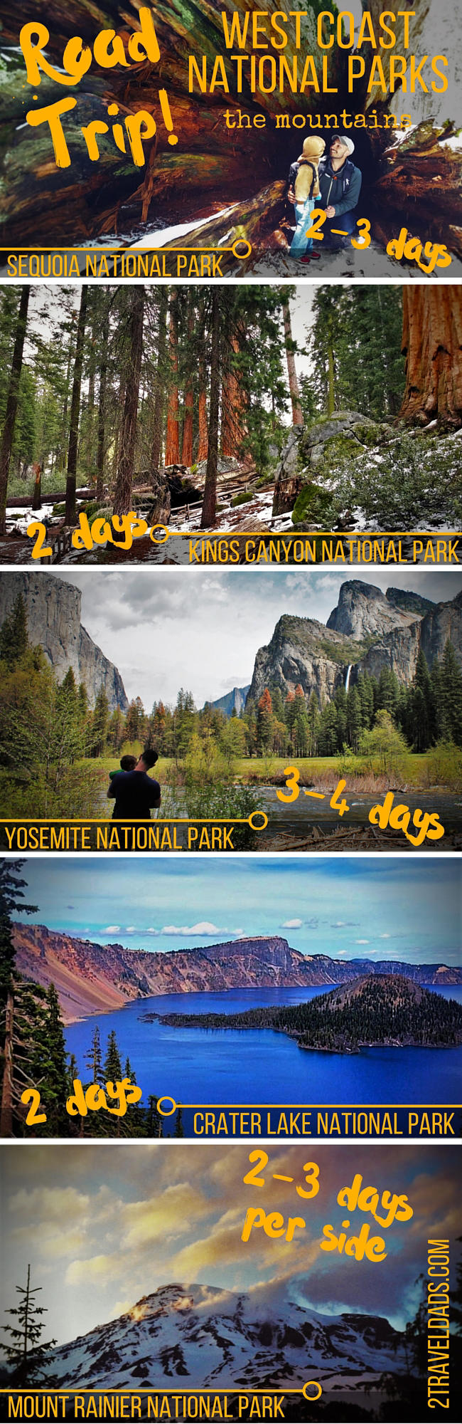 Road trip through West Coast National Parks: exploring the mountains