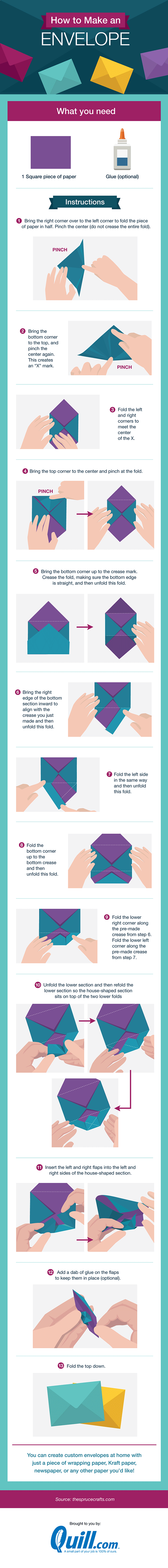How to Fold Paper into an Envelope (Easy Step-by-Step Graphic)
