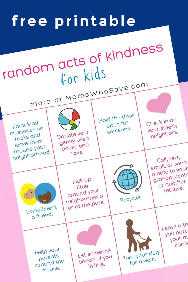 Teach Kids to Practice Kindness (30 Ideas + a Free Printable)