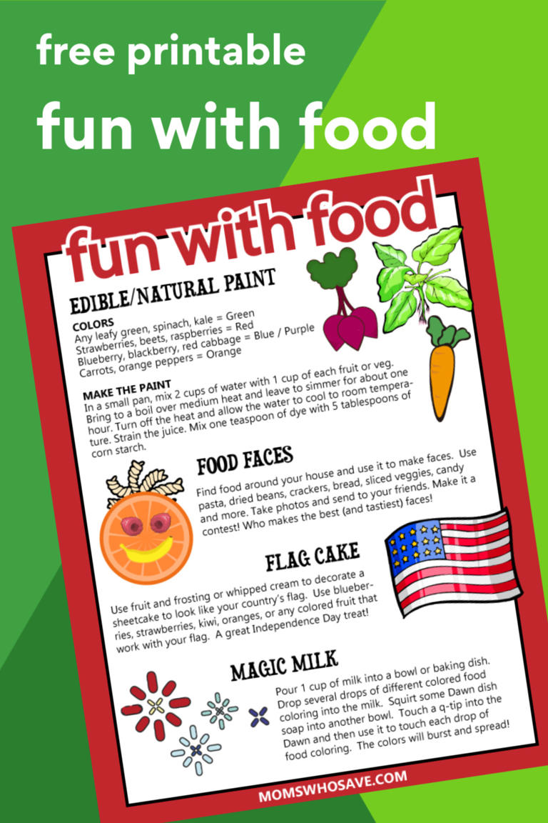 Fun With Food (Free Printable)