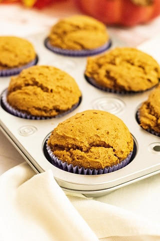 Two Ingredient Pumpkin Muffins