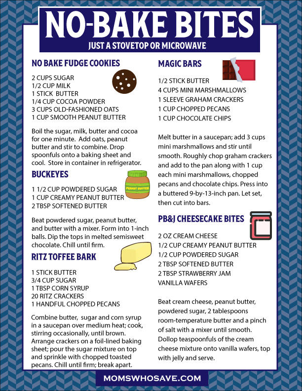 No-Bake Bites (Simple to Make Sweet Treats) + a Printable