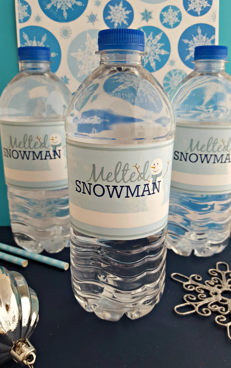 Free Printable Melted Snowman Water Bottle Labels: Easy DIY