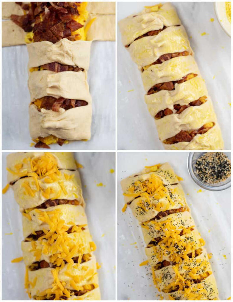 Bacon Egg & Cheese Crescent Breakfast Braid