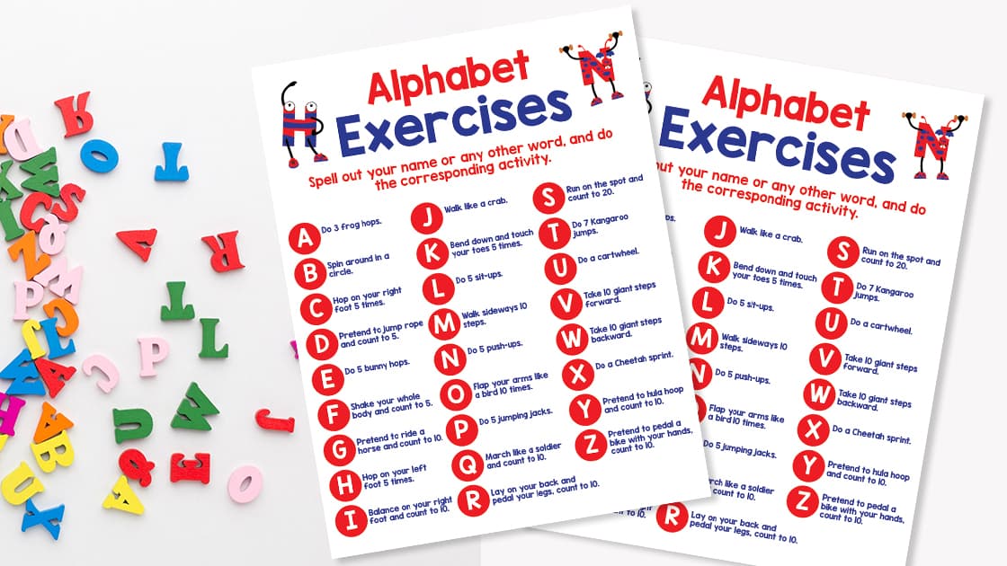 Kids' Alphabet Exercises Workout: Get the Free Printable
