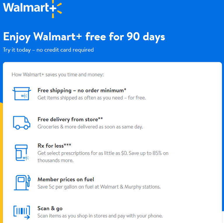 Walmart Plus Membership 50% Off