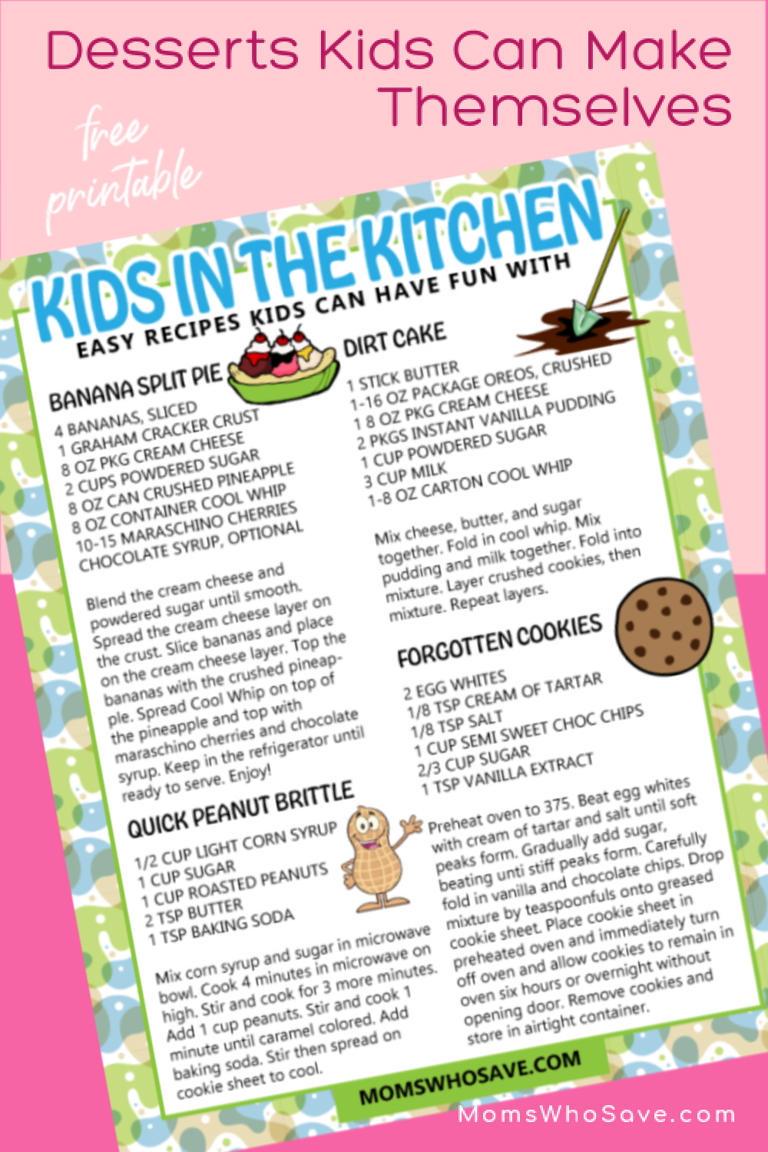 4 Desserts Kids Can Make by Themselves (Free Printable)