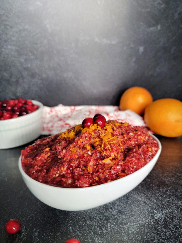 Easy 3 Ingredient Fresh Cranberry Orange Relish Recipe