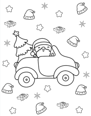 Santa Coloring Pages For Kids And Adults
