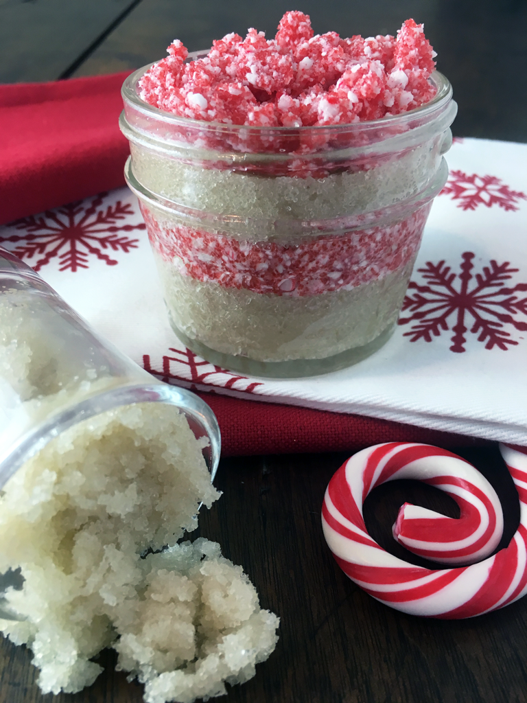 You'll love this refreshing DIY candy cane sugar scrub