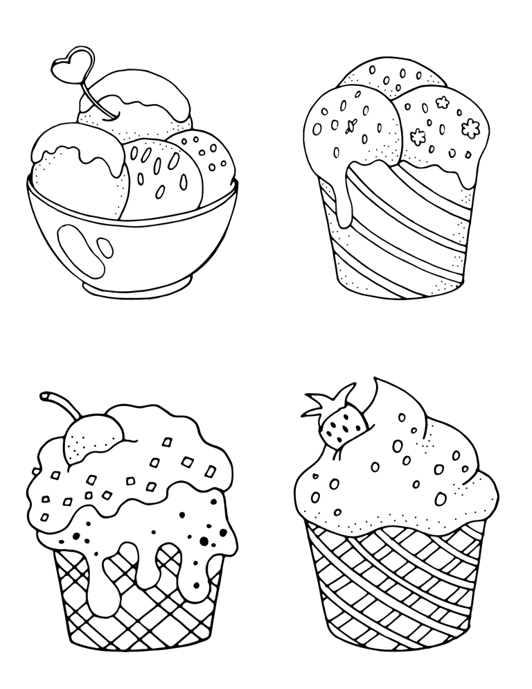 8 Free Ice Cream Coloring Pages