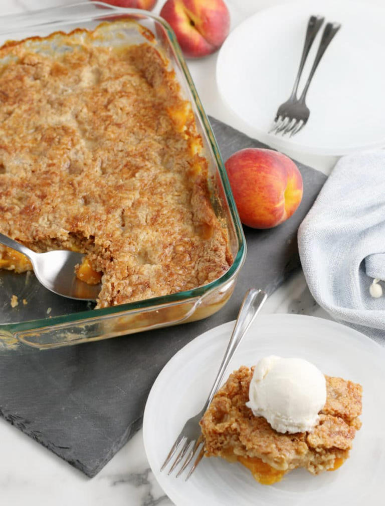 The easiest peach cake