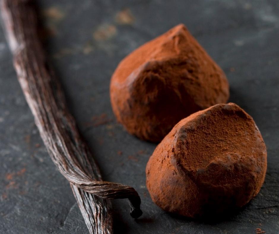 Hand rolled dark chocolate truffles