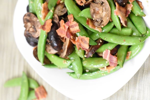 Roasted Snow Peas & Mushrooms
