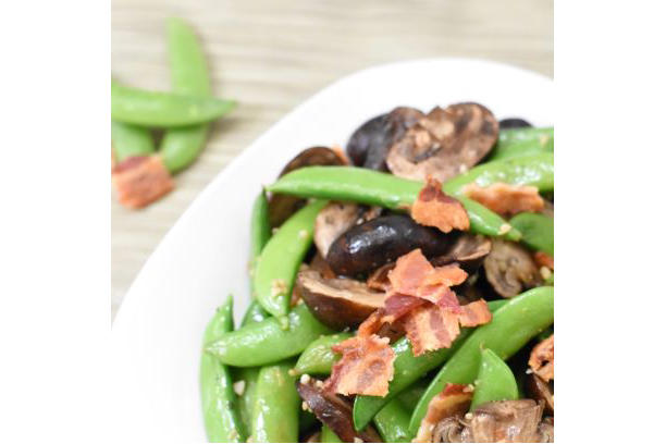 Roasted Snow Peas & Mushrooms