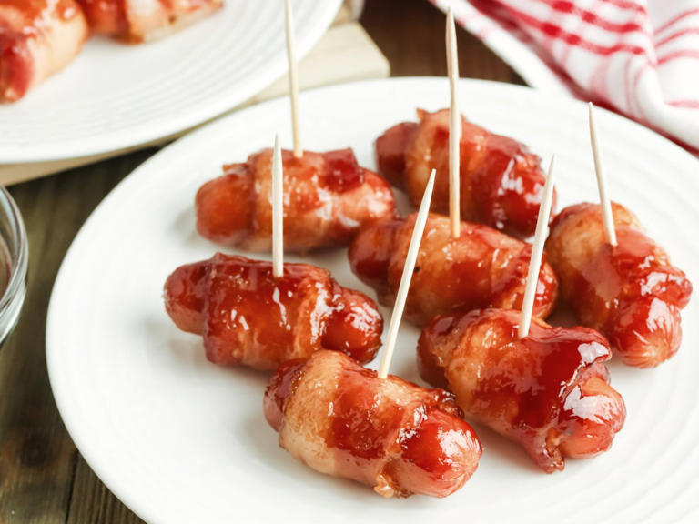 Easy bacon wrapped smokies with BBQ sauce