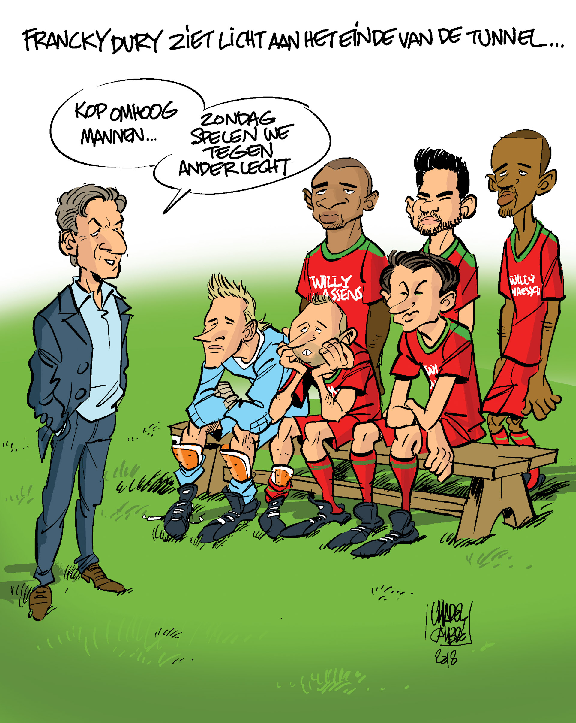 Pijnlijk realistische cartoon