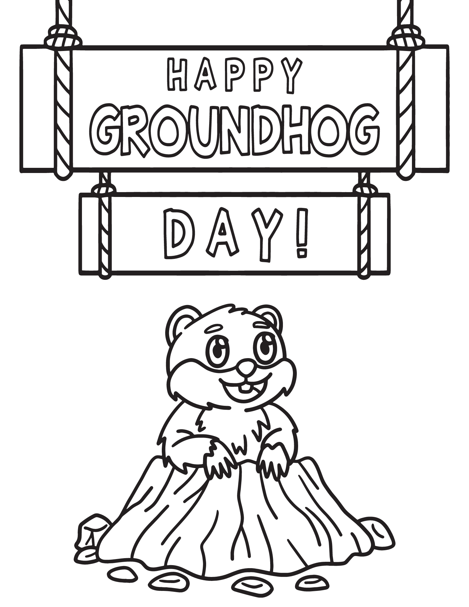 7 Free Groundhog Day Coloring Pages