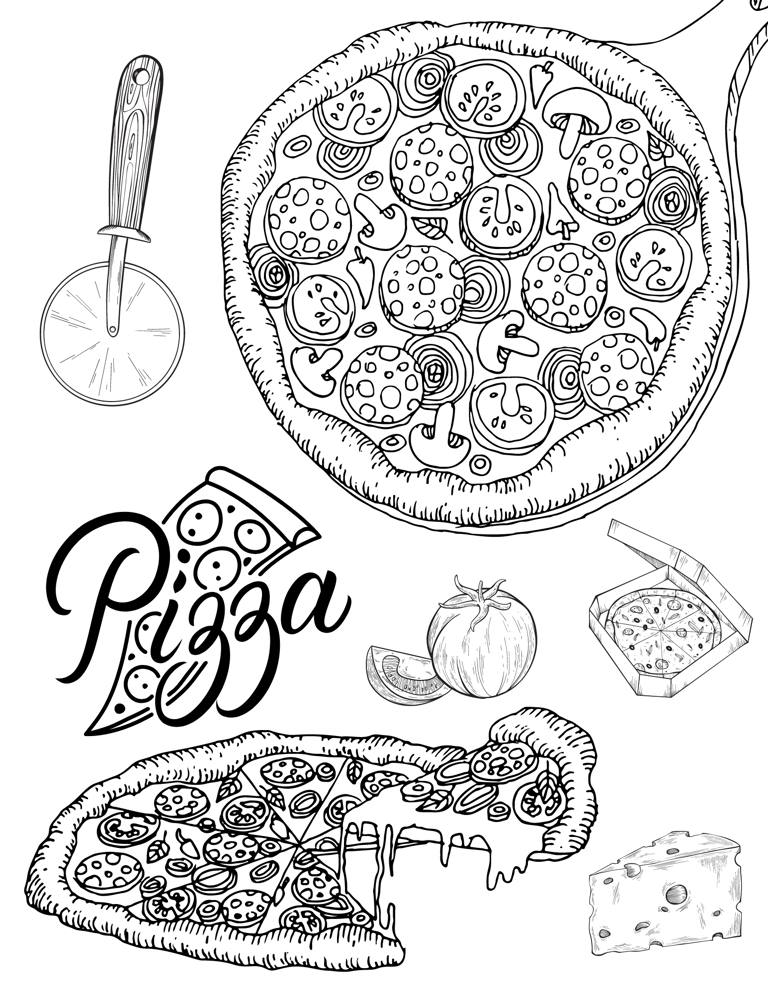 9 Perfect Pizza Coloring Pages