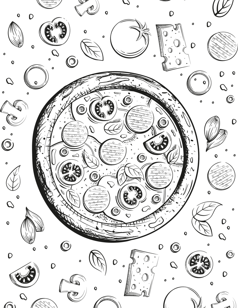 9 Perfect Pizza Coloring Pages