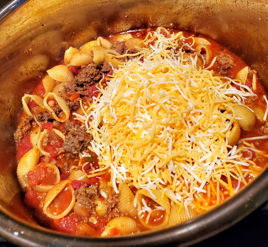 Easy Instant Pot taco pasta! Perfect busy weeknight dinner!
