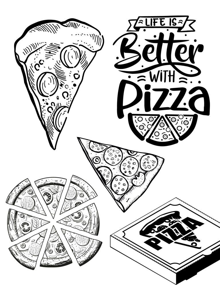 9 Perfect Pizza Coloring Pages