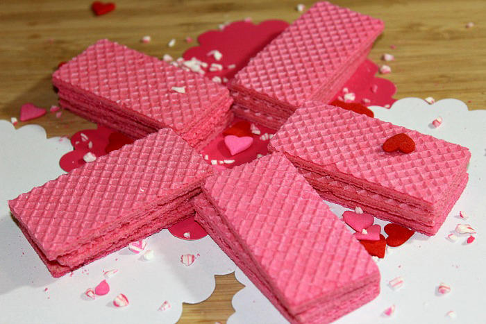 Easy chocolate dipped wafer cookies! Perfect for Valentine's Day!