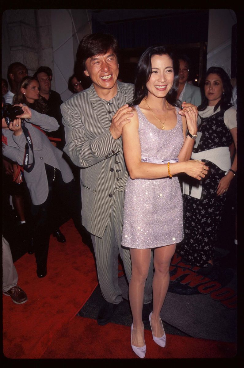 Michelle Yeoh Wore a Bold Orange Gown to the Golden Globes