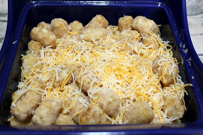 Easy Cheesy Meatball Tater Tot Casserole