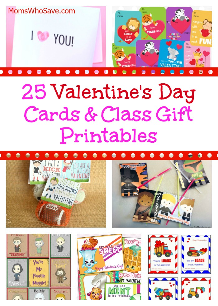 25 fun Valentine's Day cards & class gift printables