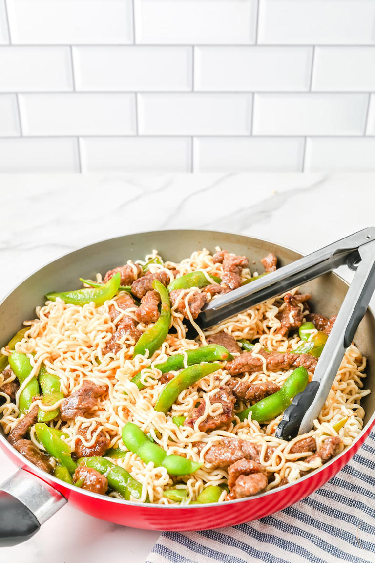 Mongolian Ramen Beef Stir Fry