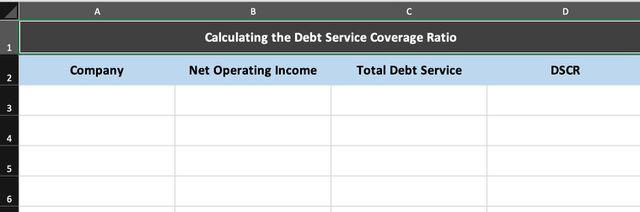 How to Calculate the Debt Service Coverage Ratio (DSCR) in Excel