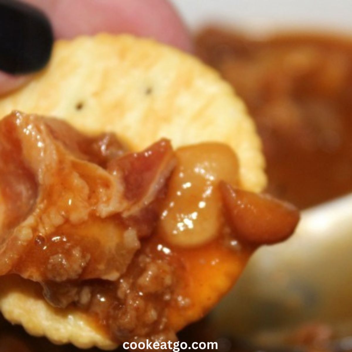 Easy loaded baked beans in the crockpot!
