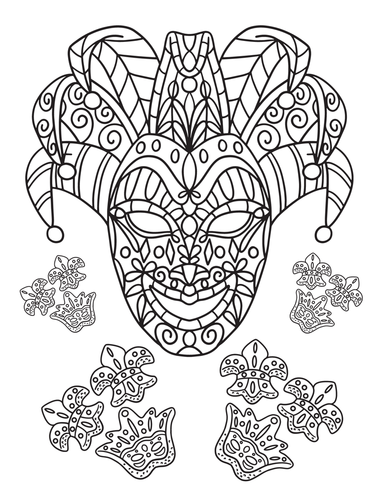 6 Festive Mardi Gras Coloring Pages