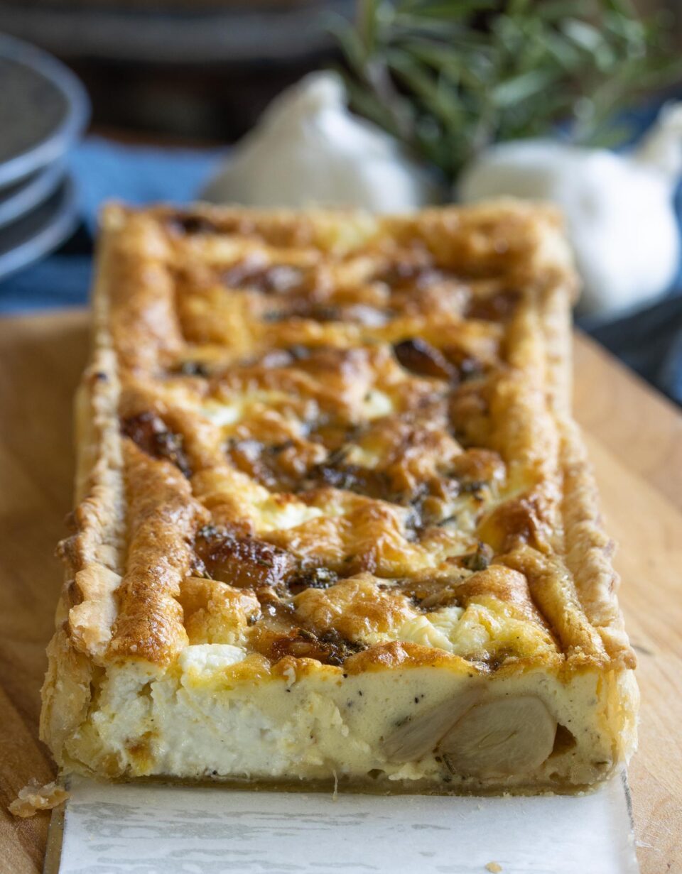 Caramelized Garlic And Goat Cheese Tart - A French Classic