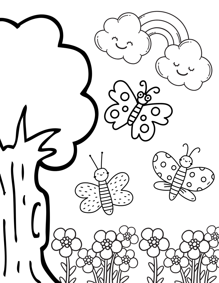 8 Cute Spring Coloring Page