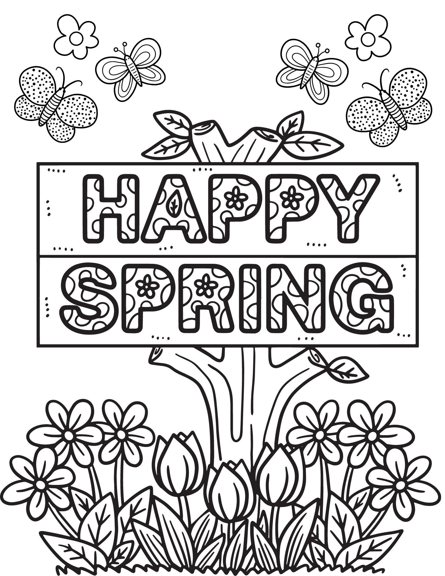 8 Cute Spring Coloring Page