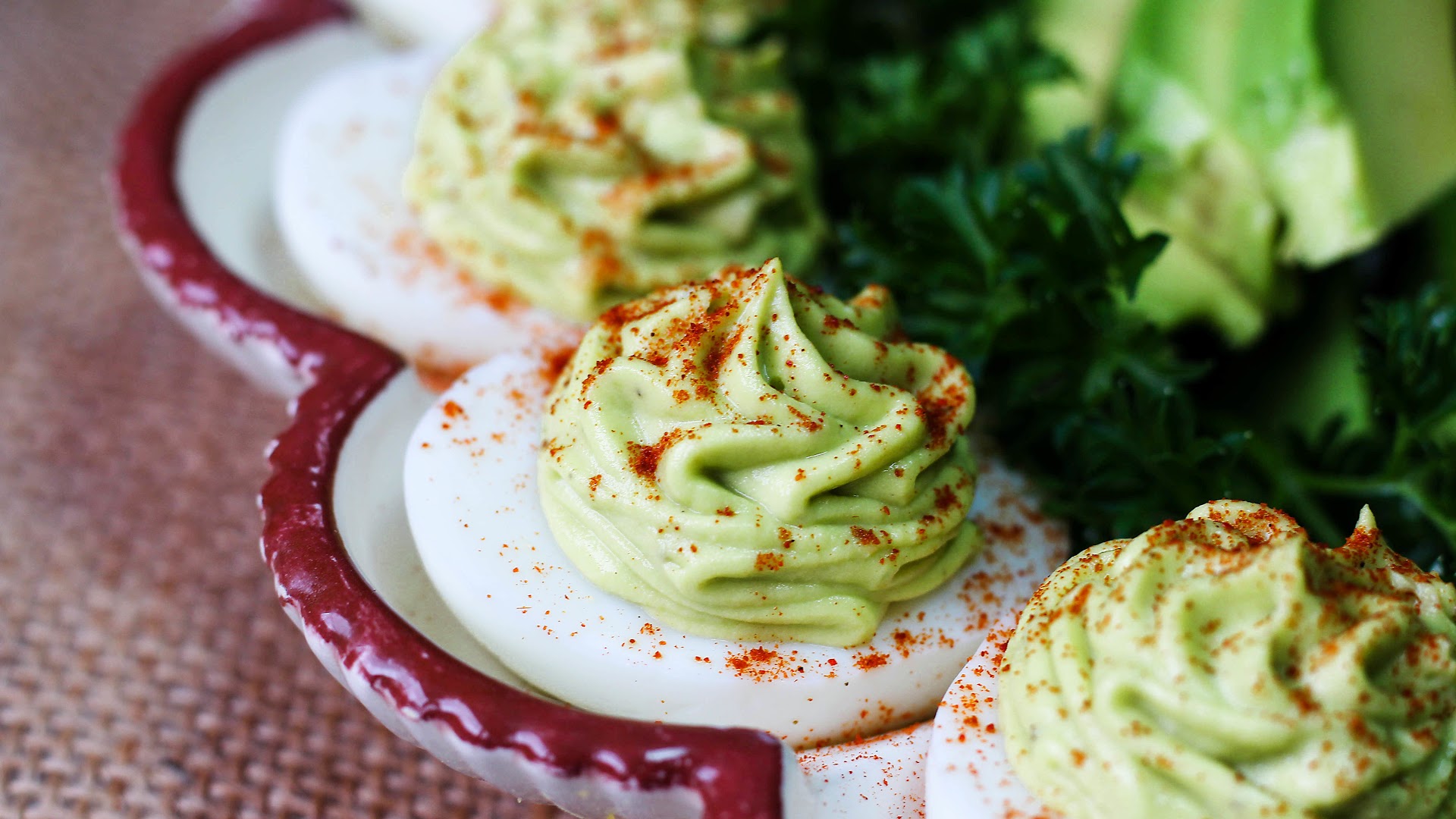 Avocado deviled eggs are a nice twist on the traditional recipe
