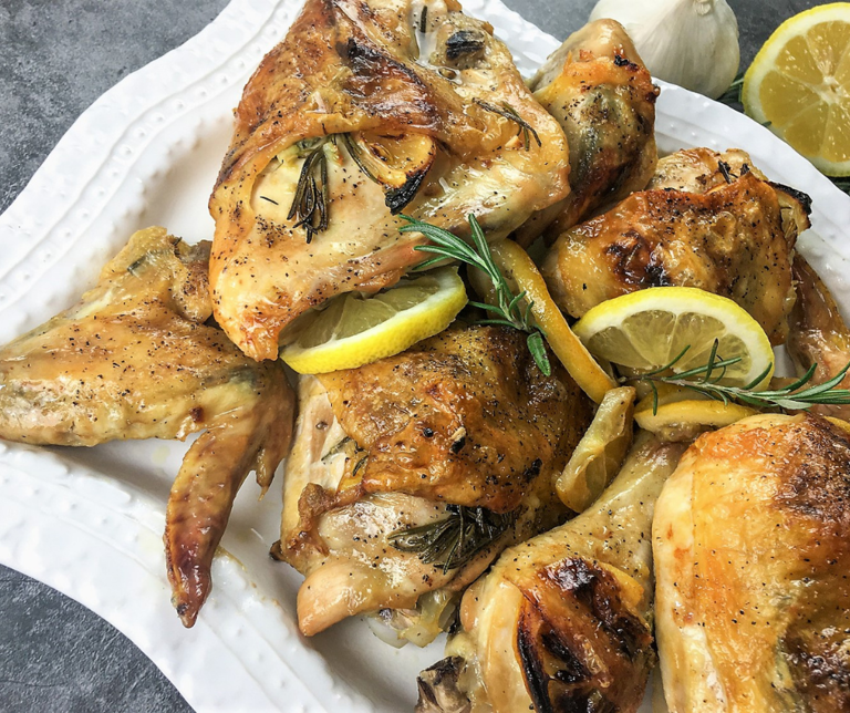 Roasted Chicken Recipe with Lemon and Rosemary