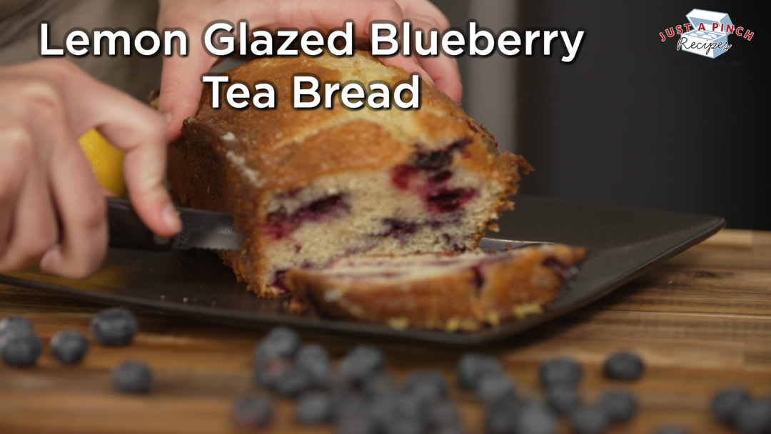 Ridiculously easy lemon glazed blueberry quick bread!