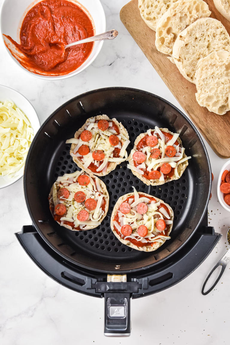 Air Fryer English Muffin Pizzas
