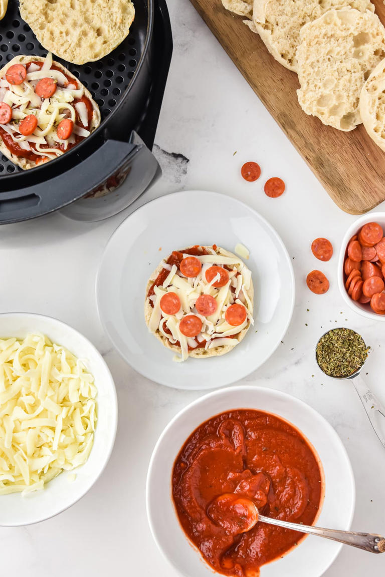 Air Fryer English Muffin Pizzas