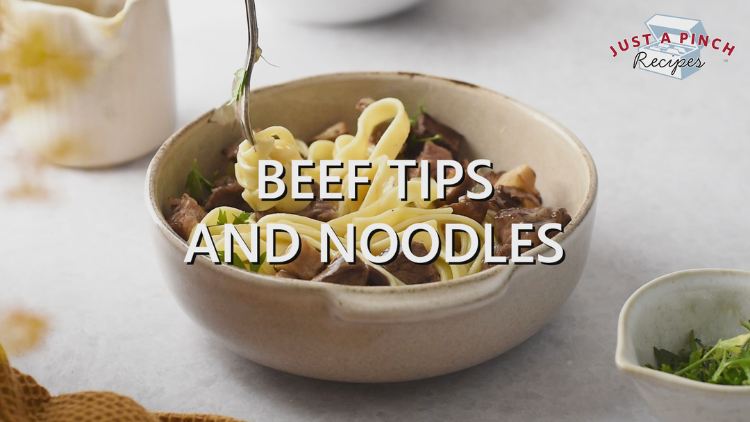 Beef tips and noodles